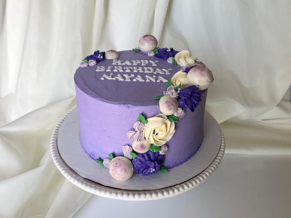 Purple Happy Birthday Cake